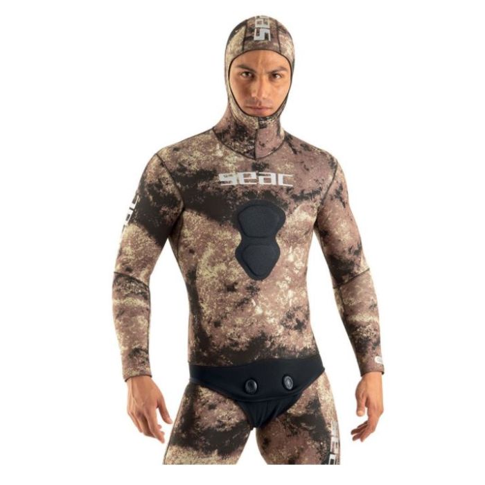 Seac Wet Suit Jacket 7mm Gannet Brown - Shooters World Gore