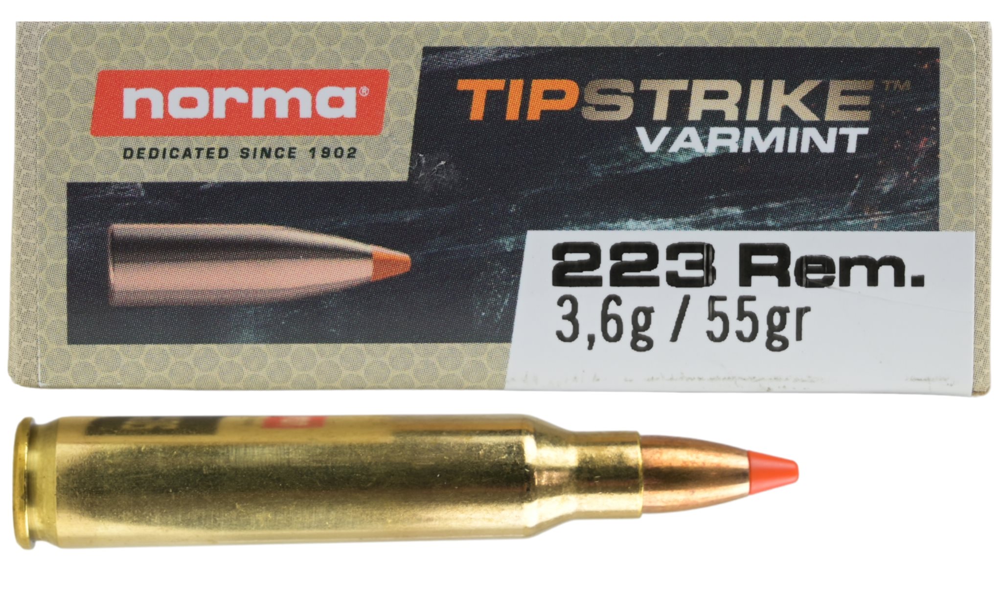 Norma 223 Tipstrike Varmint 55gr Polymer tip 20 Rounds - Shooters World ...